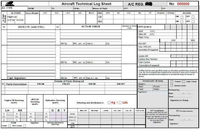 Aircraft Technical Log and Journey Log - Aviation Lessons