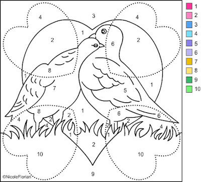 Nicole's Free Coloring Pages: COLOR BY NUMBER * VALENTINES