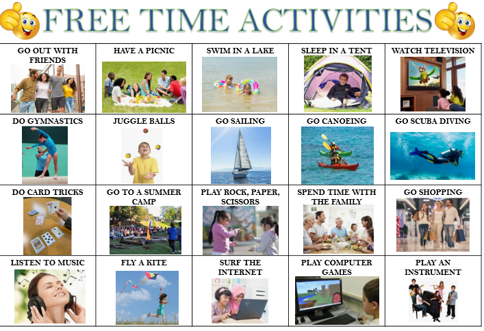 Pop into the English bubble: VOCABULARY. FREE TIME ACTIVITIES.