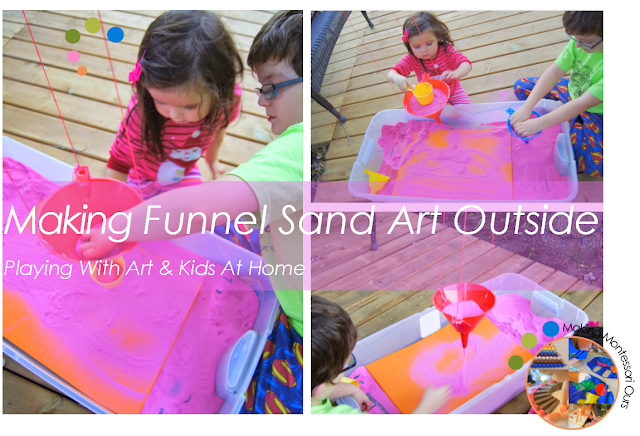 Creating Funnel Sand Art Outside, Playing With Art & Kids At Home ...