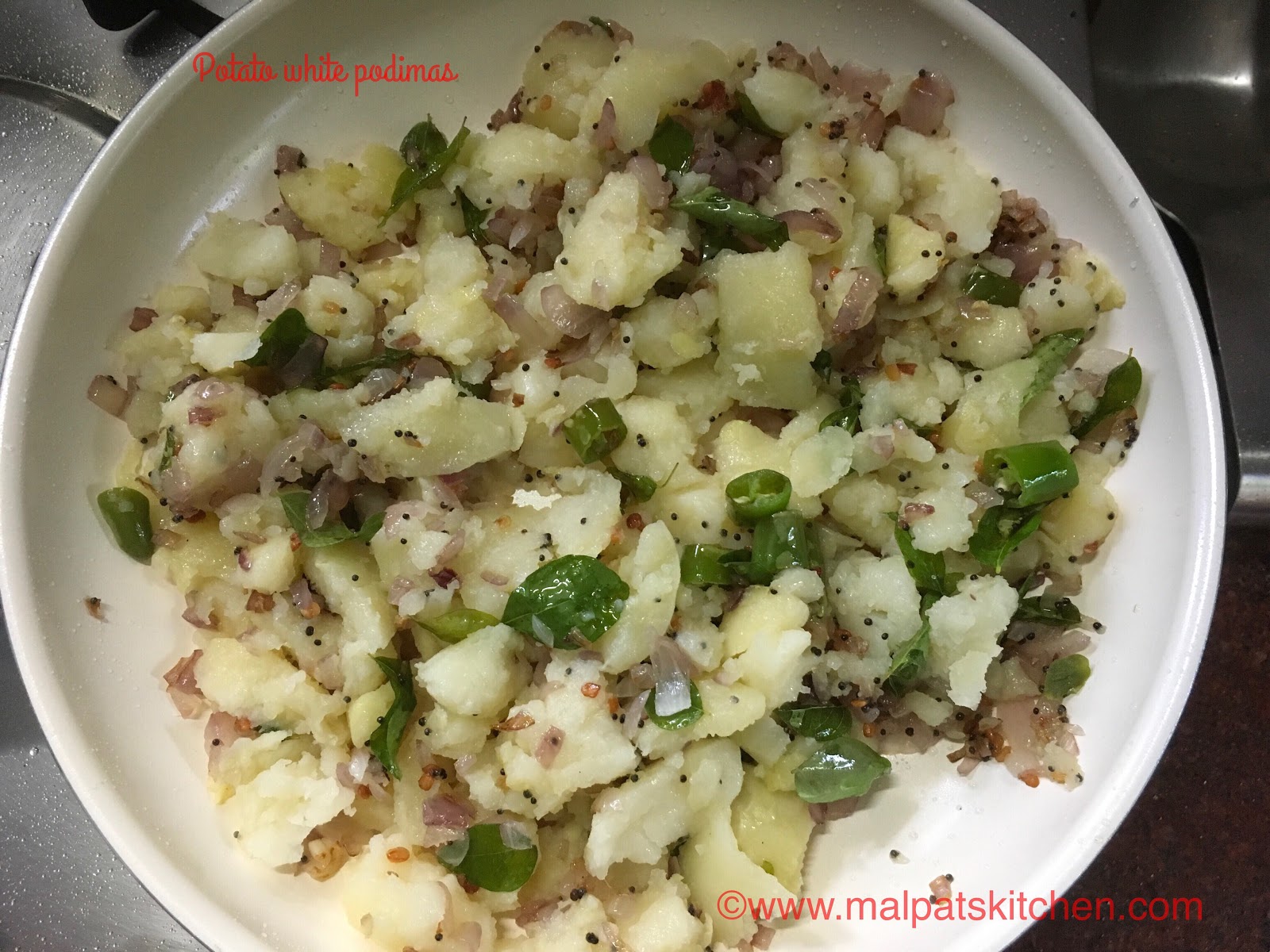 POTATO WHITE PODIMAS, how to make white aloo podimas ~ Malpats Kitchen