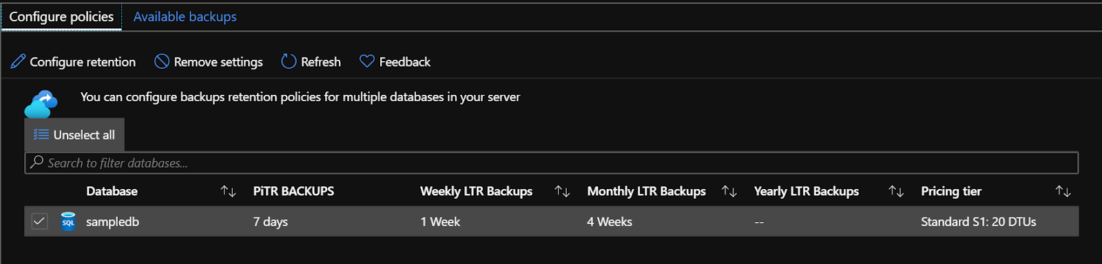 Anupama Natarajan: Data Platform Tips 16 - Backing up an Azure SQL Database Anupama Natarajan: Data Platform Tips 16 - Backing up an Azure SQL Database