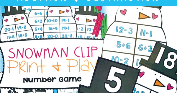 Snowman Addition and Subtraction Activity | From the Pond