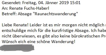 „Kurzfristige Absage“ – wie kommt die Andere dazu?!