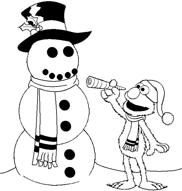 Elmo Christmas Coloring Pages