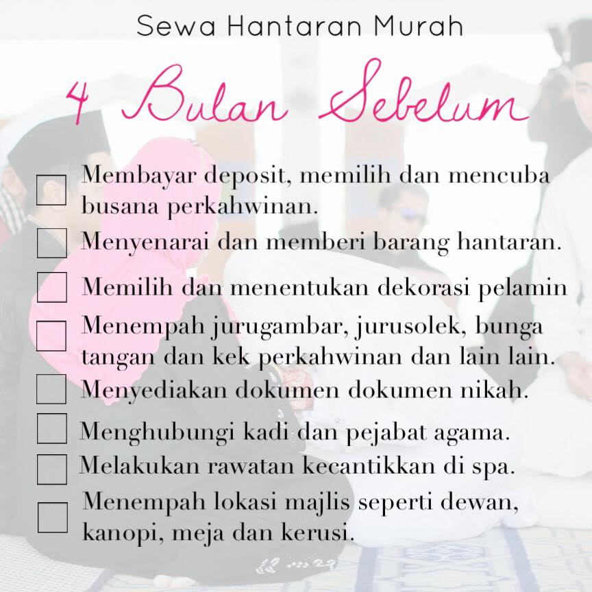 Checklist Setahun Sebelum Perkahwinan
