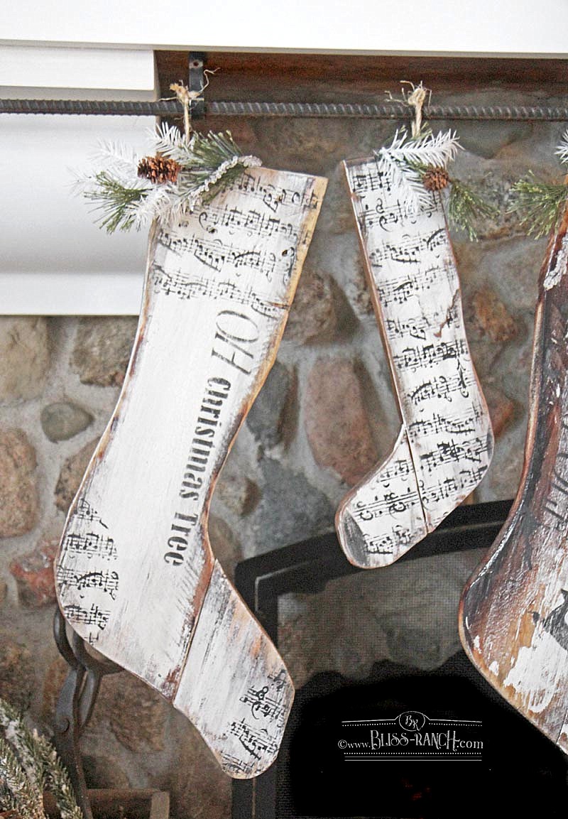 Bliss Ranch: Old Time Wood Christmas Stockings