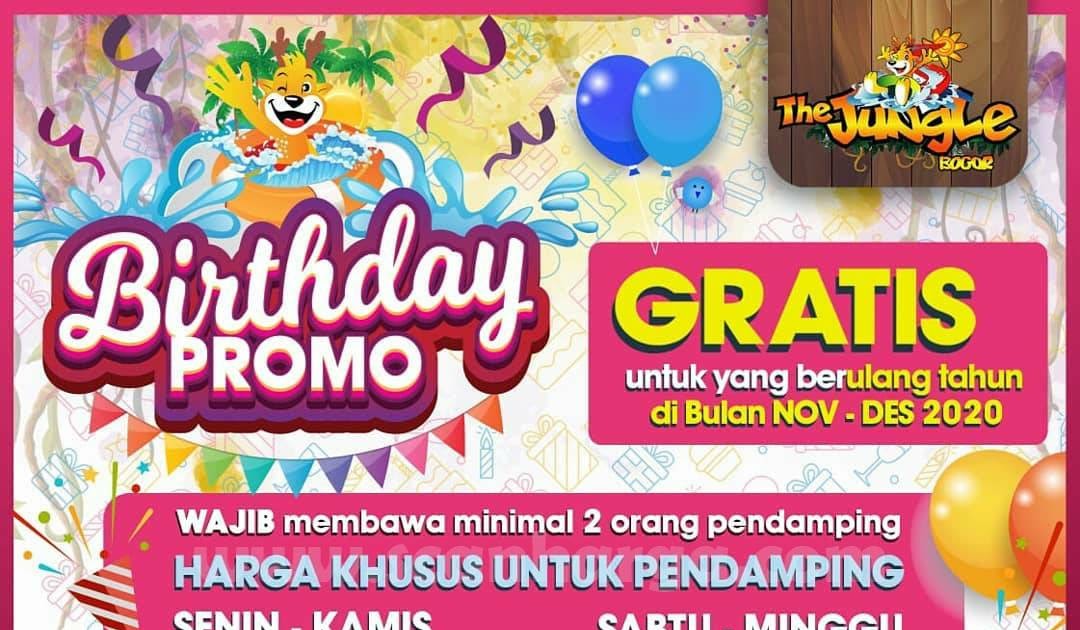Promo The Jungle Waterpark GRATIS Masuk khusus yang berulang tahun di bulan November 2020 ...