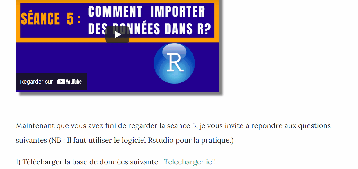 Première série d'exercices sur le langage R pour niveau debutant.
