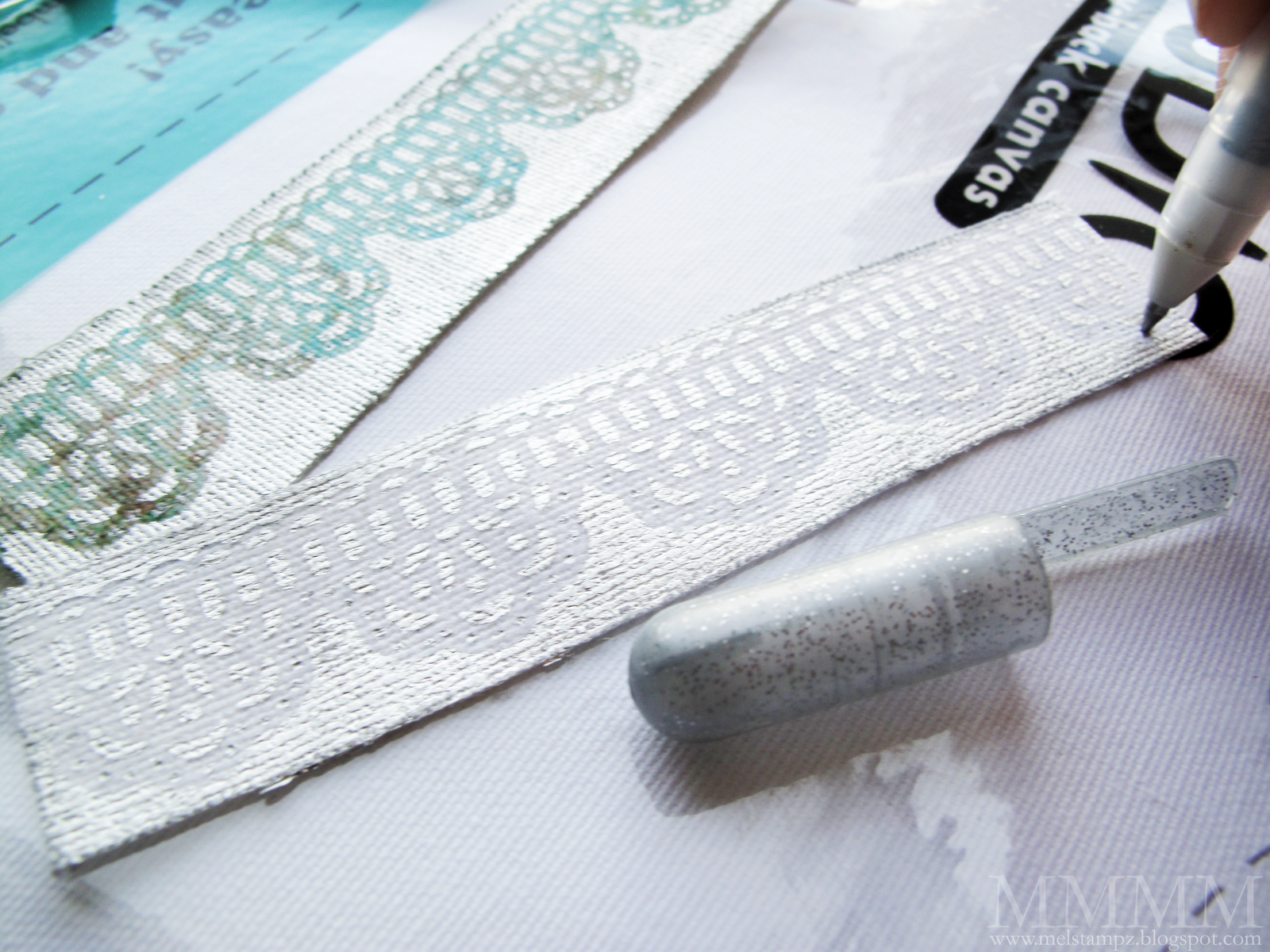 Mel Stampz: new technique? Silver Leaf & Sticky Back Canvas (step by step)