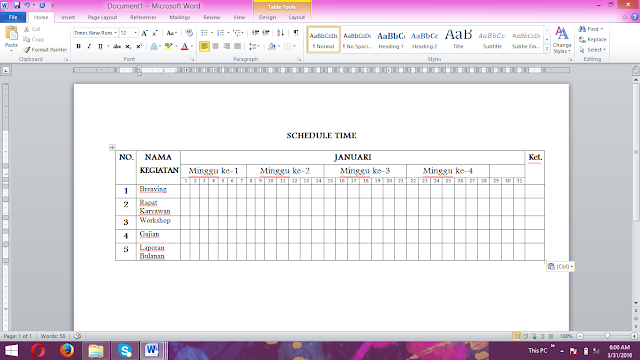 J E J A K: Membuat Schedule Time Bulanan Sederhana