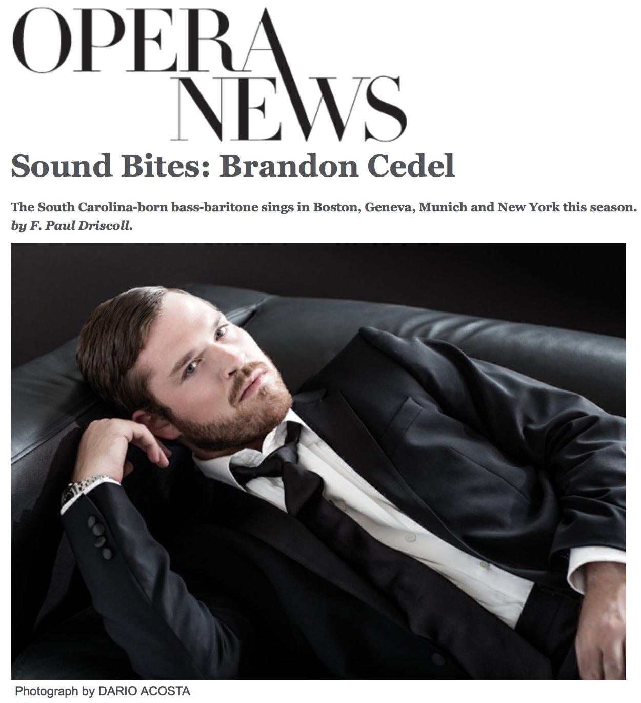 BARIHUNKS ®: Brandon Cedel featured in Opera News