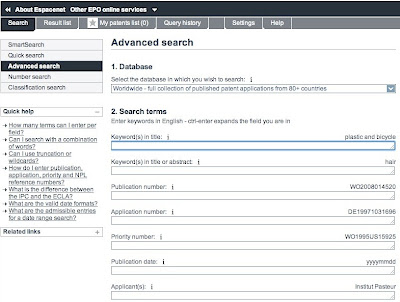 Patent News: Visual guide for finding prior patent art with EPO's Espacenet