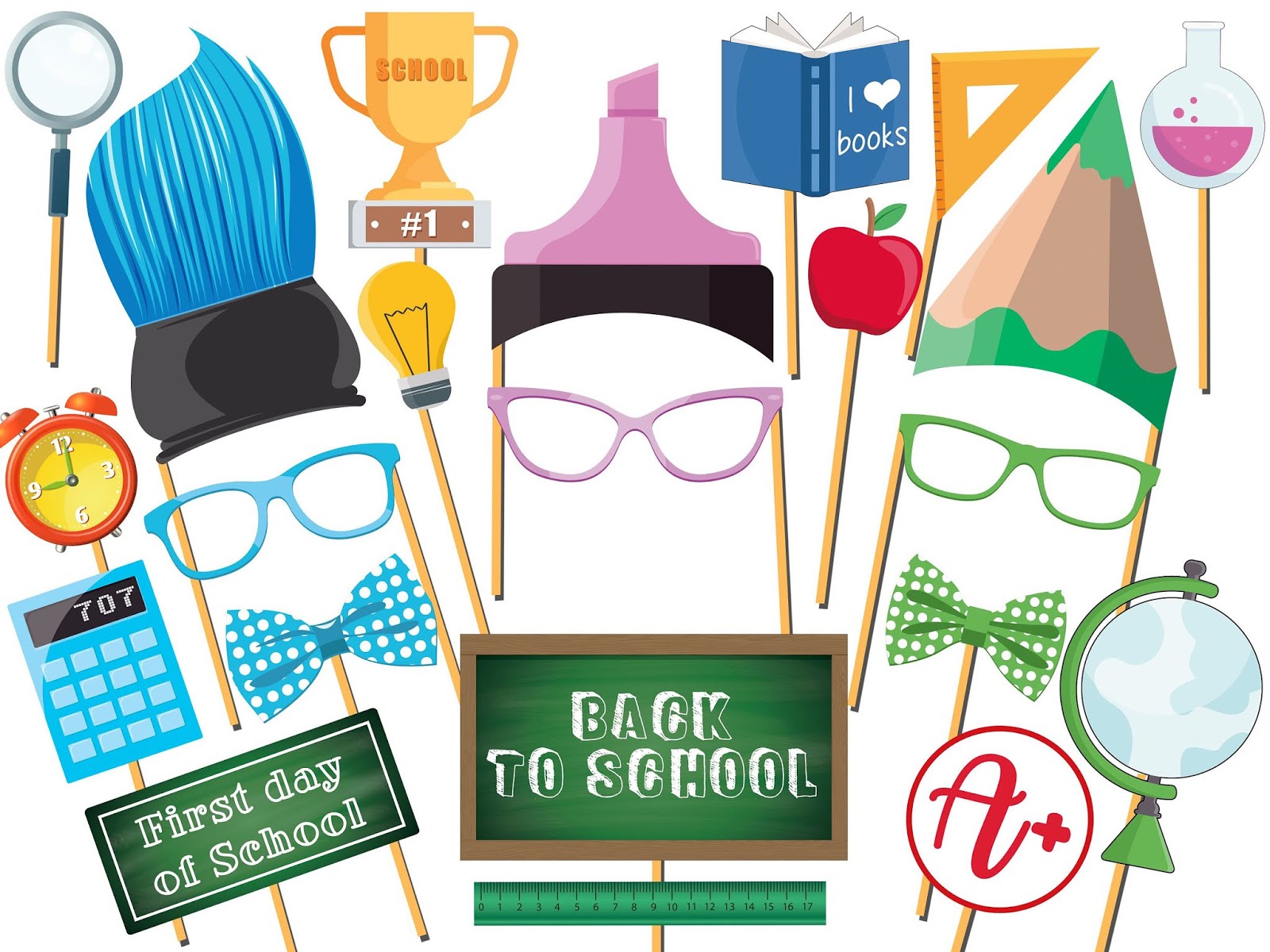 Bermulanya di sini...: Photo booth props for first day of school