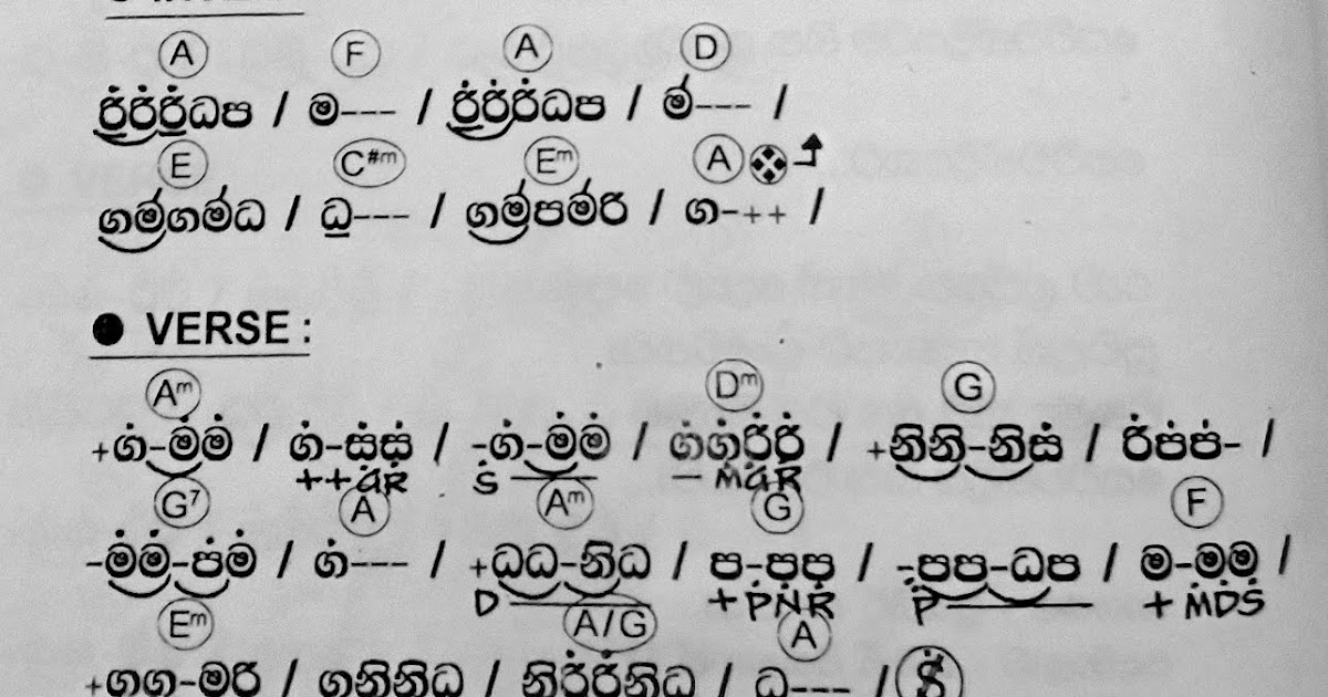 Sinhala Notation , Sinhala Piano Notes , Sinhala Keyboard Notations