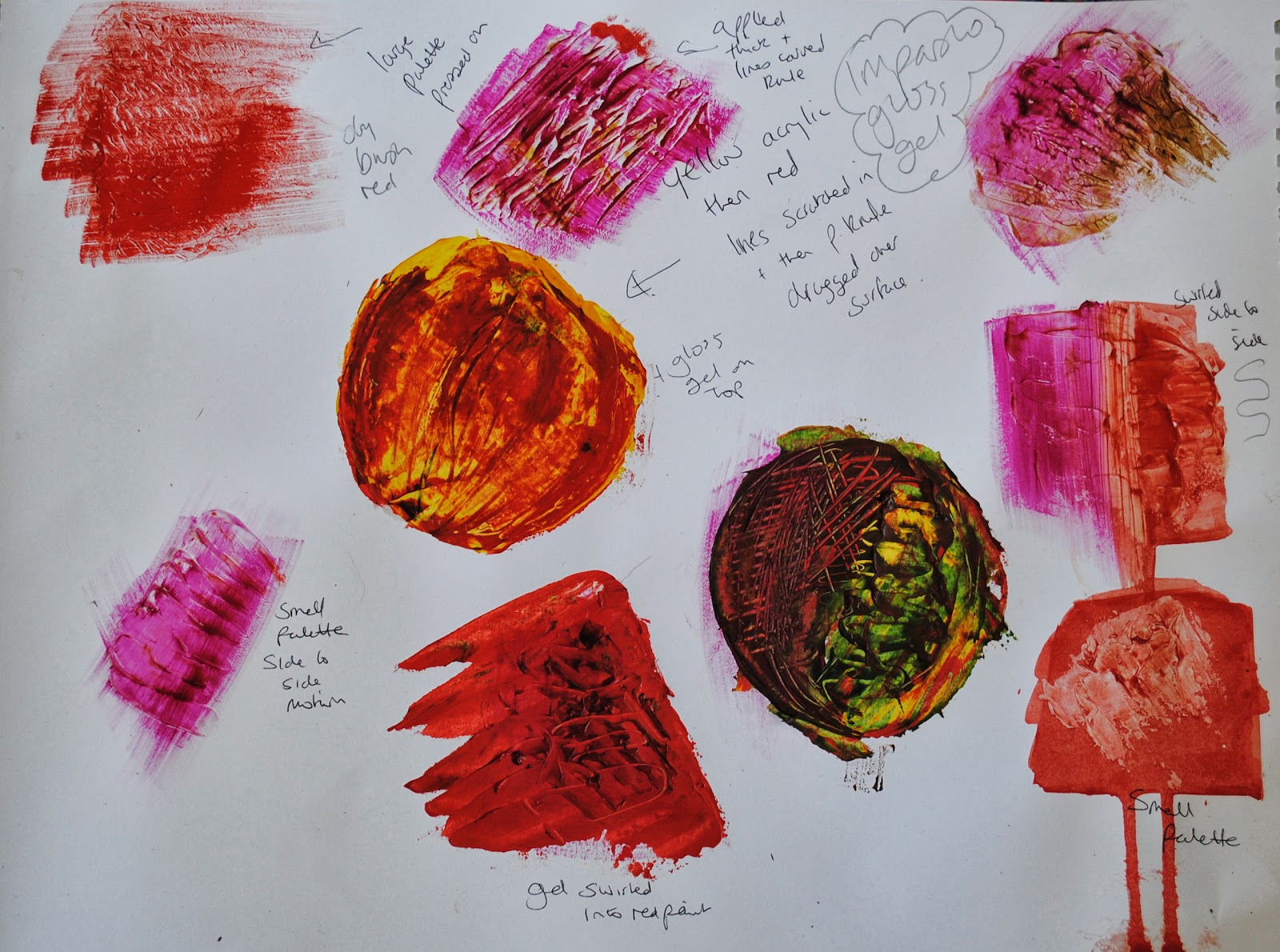 Helen's Painting OCA Blog: Different Ways of applying paint