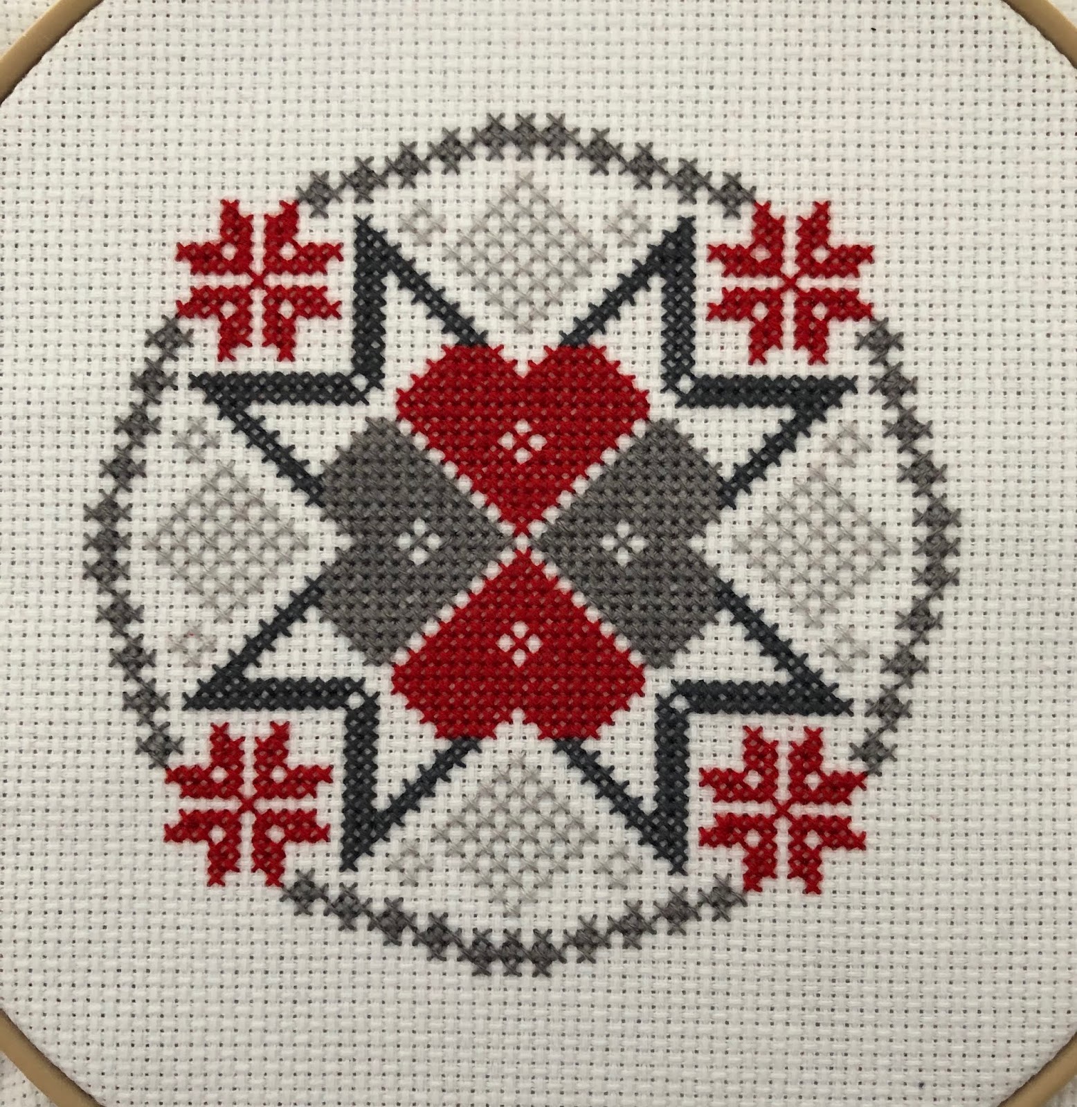 The Cozy Quilter: Cross Stitch, a Knitting Lesson and Some Binding