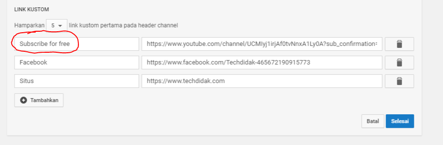 Cara Membuat Subscribe Link di Header Youtube