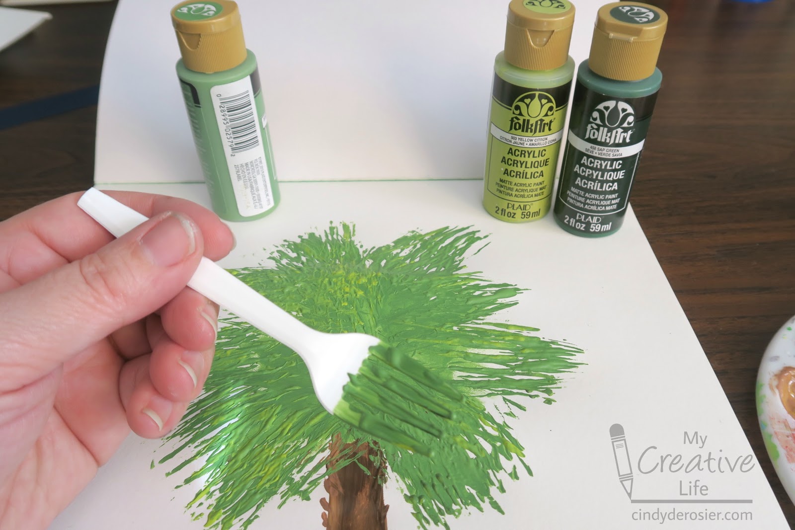 Cindy deRosier: My Creative Life: Palmetto Fork Painting