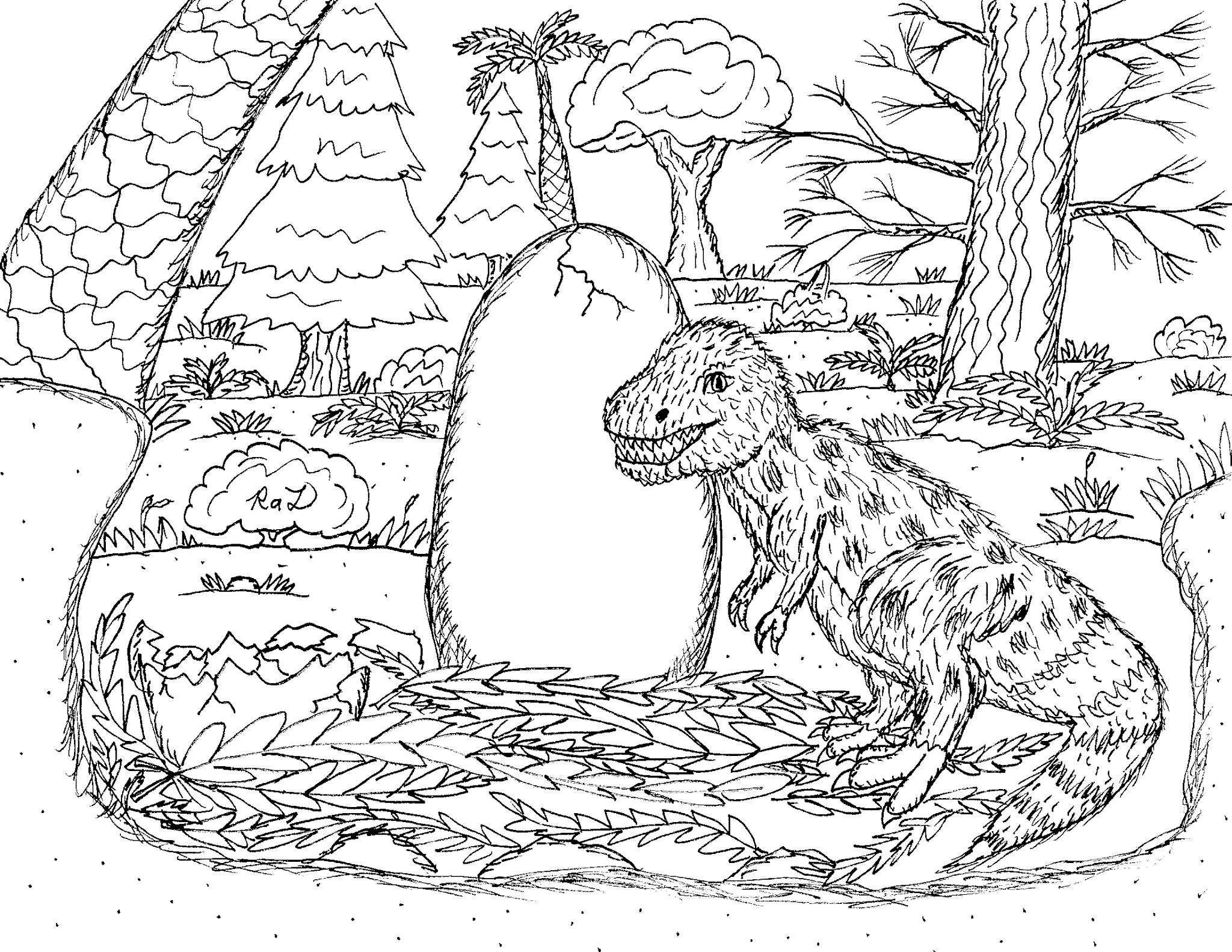 Robin's Great Coloring Pages: T rex coloring pages including Juveniles ...