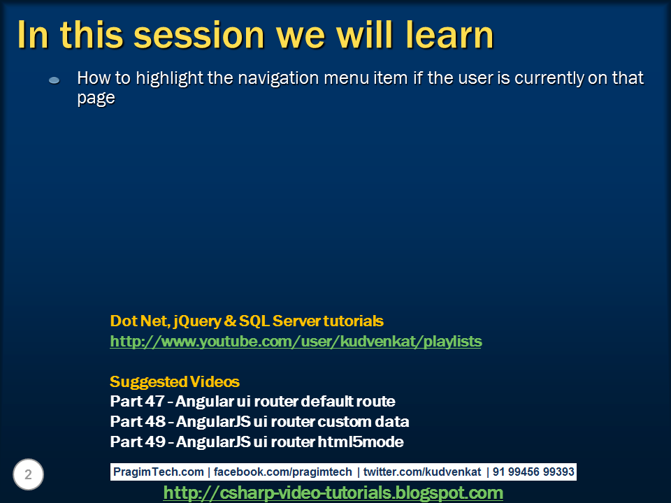 Sql Server Net And C Video Tutorial Ui Router Active State Css