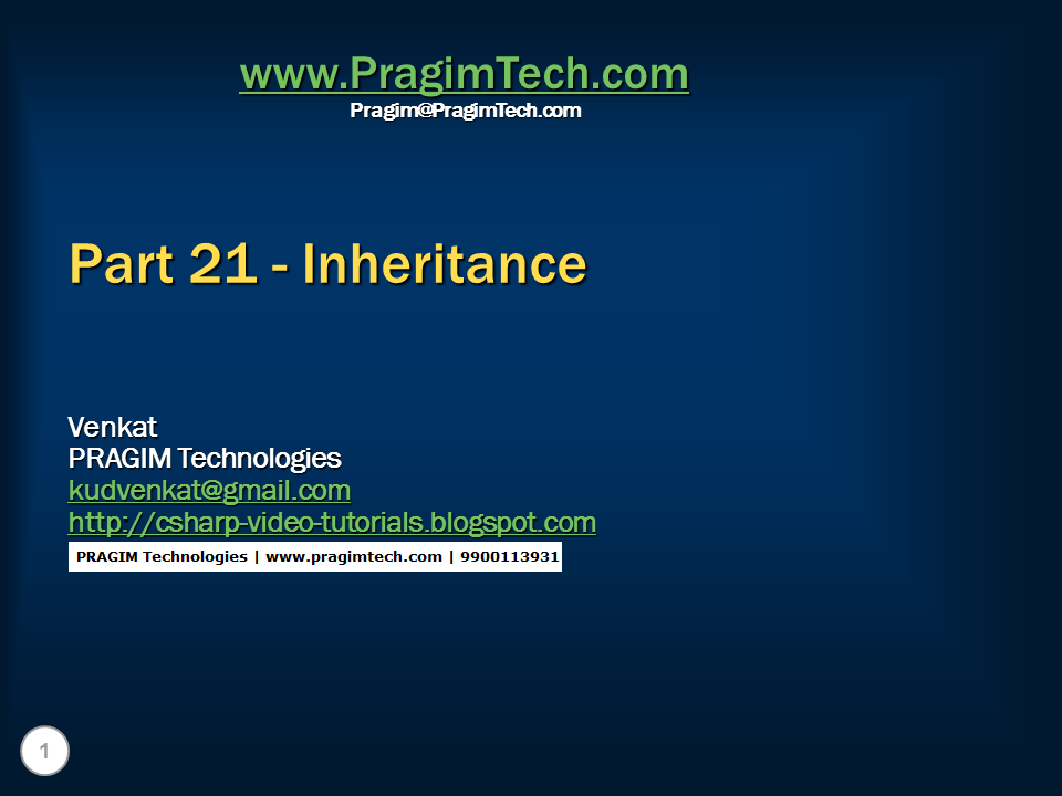 Sql Server Net And C Video Tutorial Part 21 Inheritance