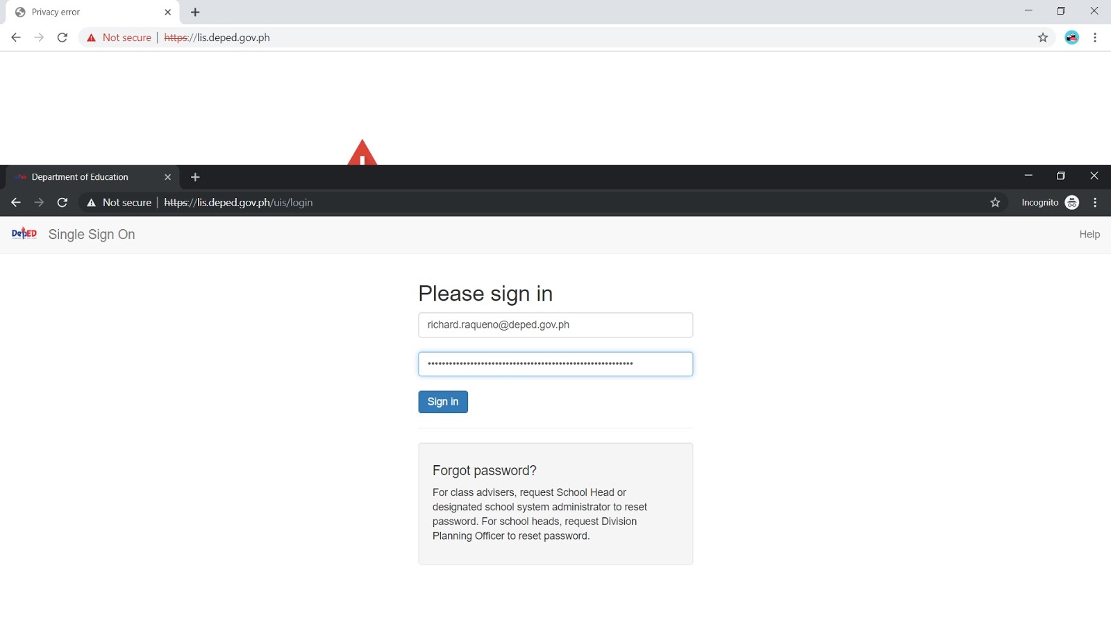 How to fix the LIS website "Your connection is not private' message ...