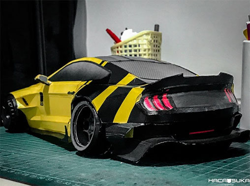 Ford Mustang Long Nose Paper Model | Paperized Crafts