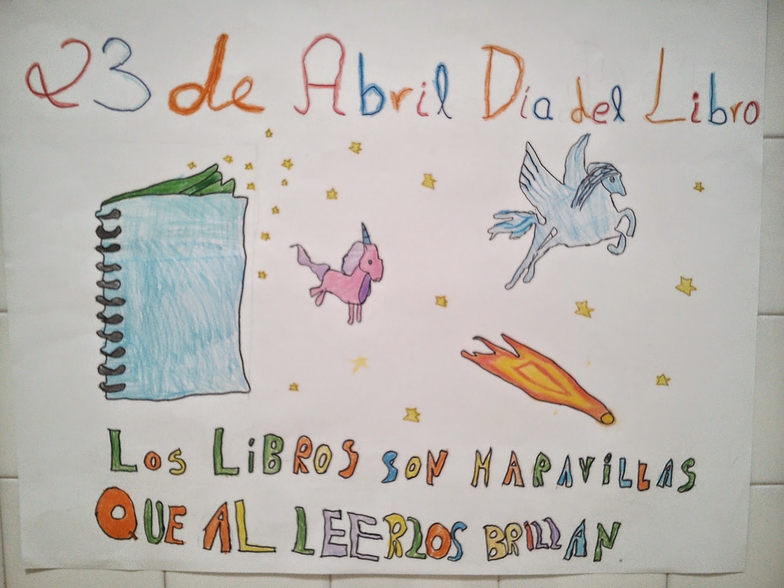 CLASE DE INMA: MURALES DE 4ºB PARA CELEBRAR EL DÍA DEL LIBRO