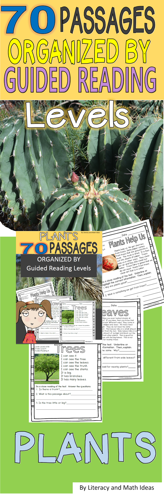Literacy & Math Ideas: 70 Plants Passages Organized By Guided Reading ...