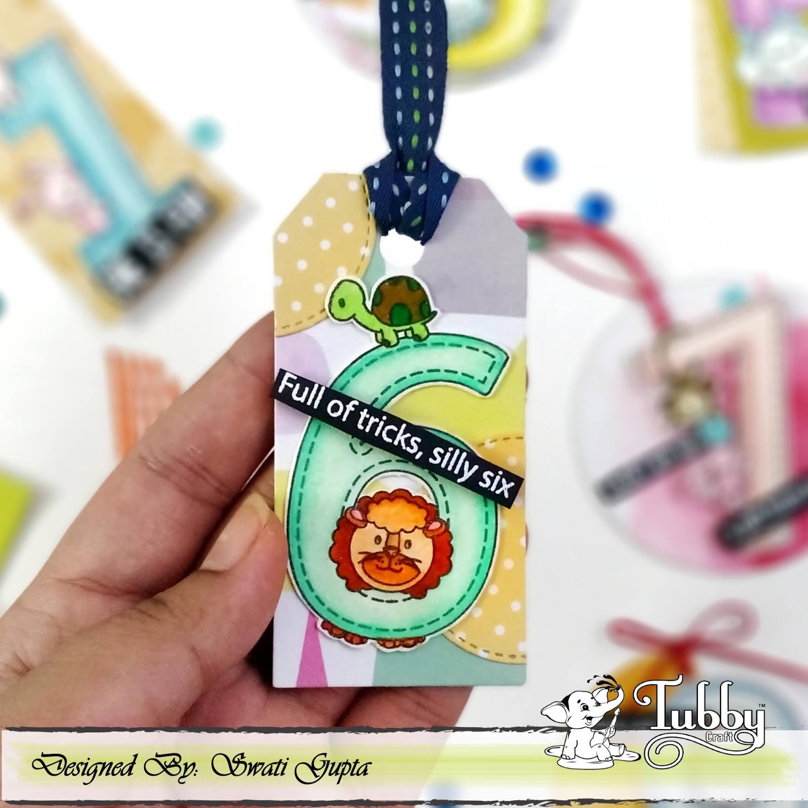 7 Embellishments Using Tubby Craft Number Stamps by Swati