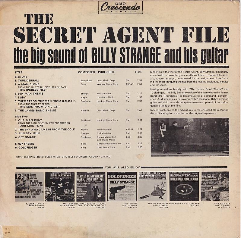 ENTRE MUSICA: BILLY STRANGE - Secret agent file (1965)