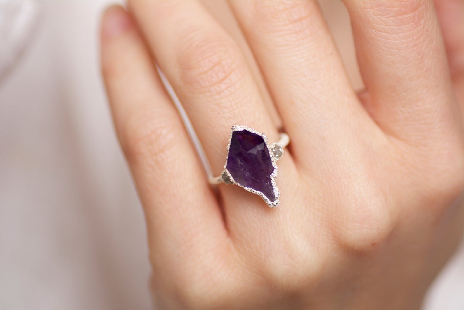 Raw Gemstone Organic Rings by eMerakiGalaxy / The Beading Gem