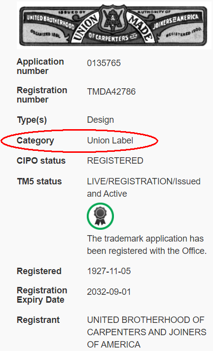 Canadian Trademark Intelligence: Union Labels