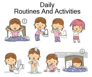 gambar daily routines and activities