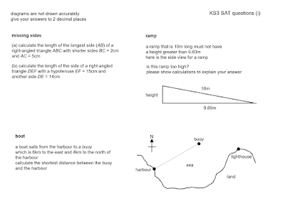 MEDIAN Don Steward mathematics teaching: KS3 SAT pythagoras questions