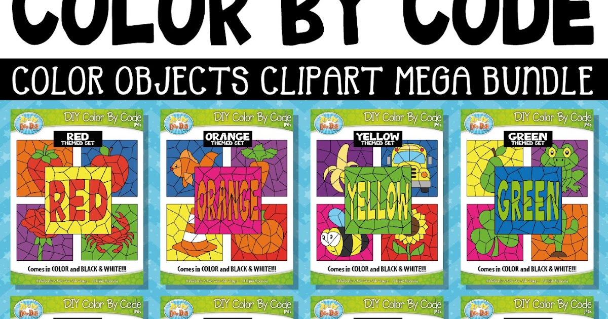 Zip-A-Dee-Doo-Dah Designs: Color Objects Color By Code Clipart Mega Bundle