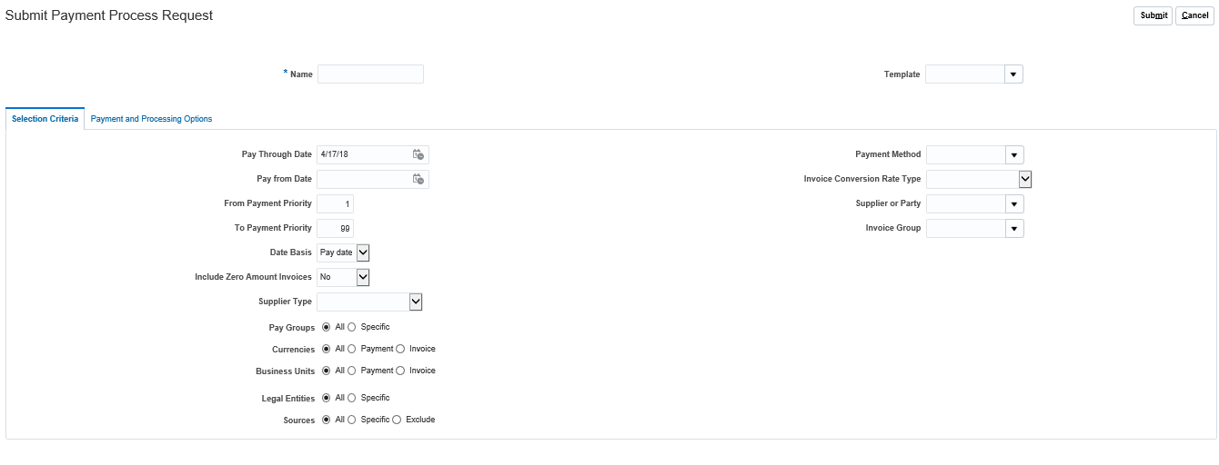 Oracle Application S Blog How To Make Payment In Oracle Fusion By Payment Process Request