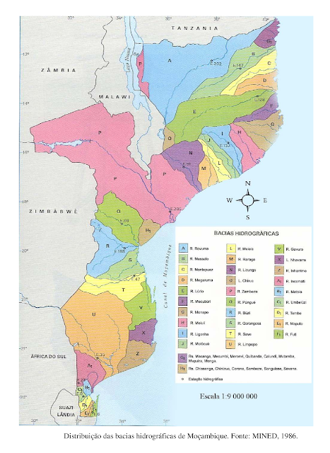 Blog de Geografia: Mapa - Distribuição das bacias hidrográficas de ...