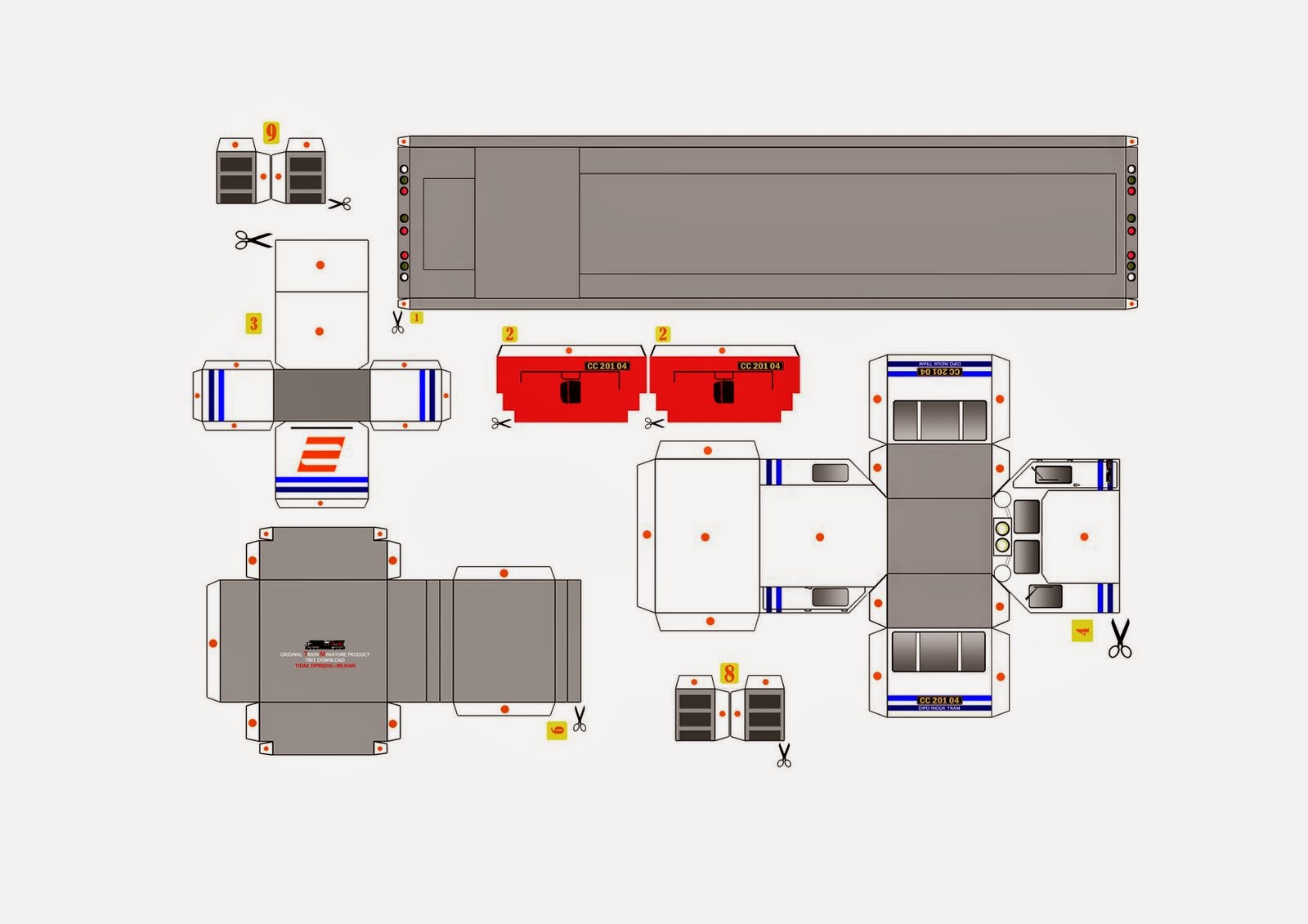 pola kereta kertsa railfans daopII: Pola keret kertas