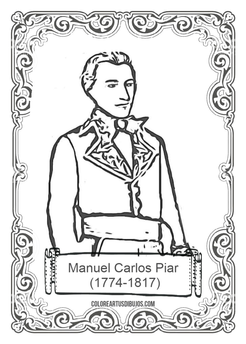 Colorear Manuel Carlos Piar y biografia - colorear tus dibujos