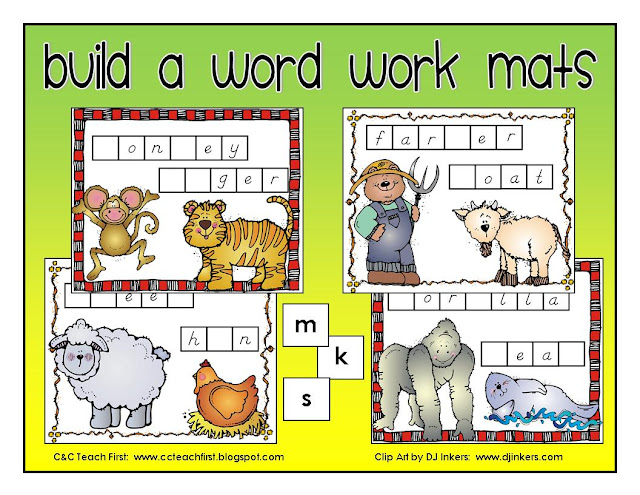 Clip Art by Carrie Teaching First: Build a Word Work Mats for Letter Tiles