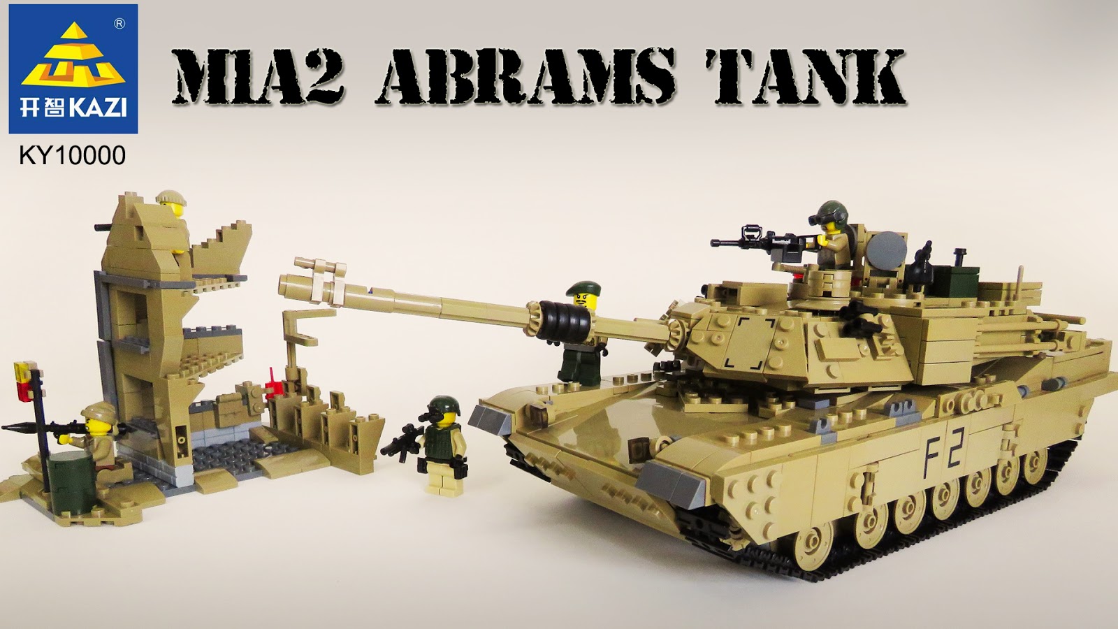 KAZI M1A2 ABRAMS TANK - US ARMY - Unofficial Lego from Aliexpress (KY10000 Build and Review)