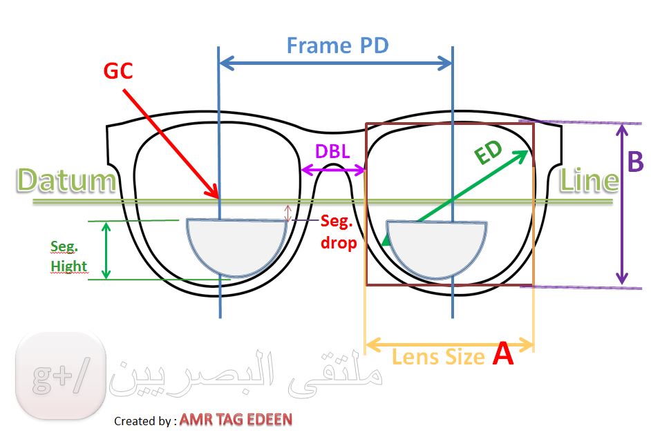 قياسات فريم النظارة Frame measurement