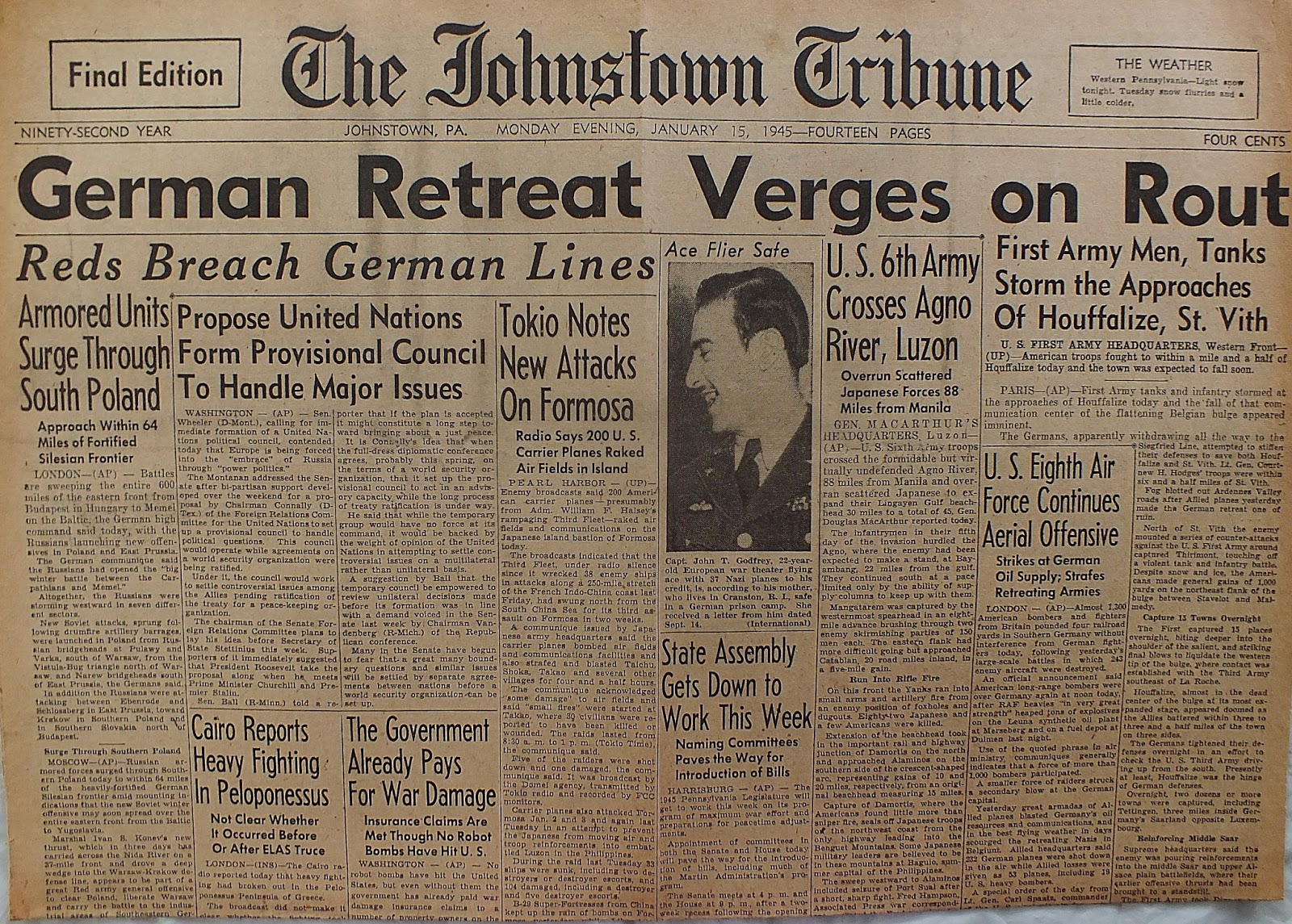 Vintage Johnstown: January 15, 1945: German Retreat Verges on Rout