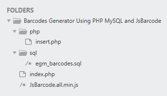 Barcodes Generator Using PHP, MySQL and JsBarcode library