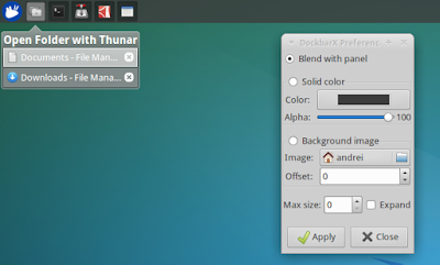 DockBarX Xfce4 Panel Plugin Updated With Panel Blending ~ Web Upd8 ...
