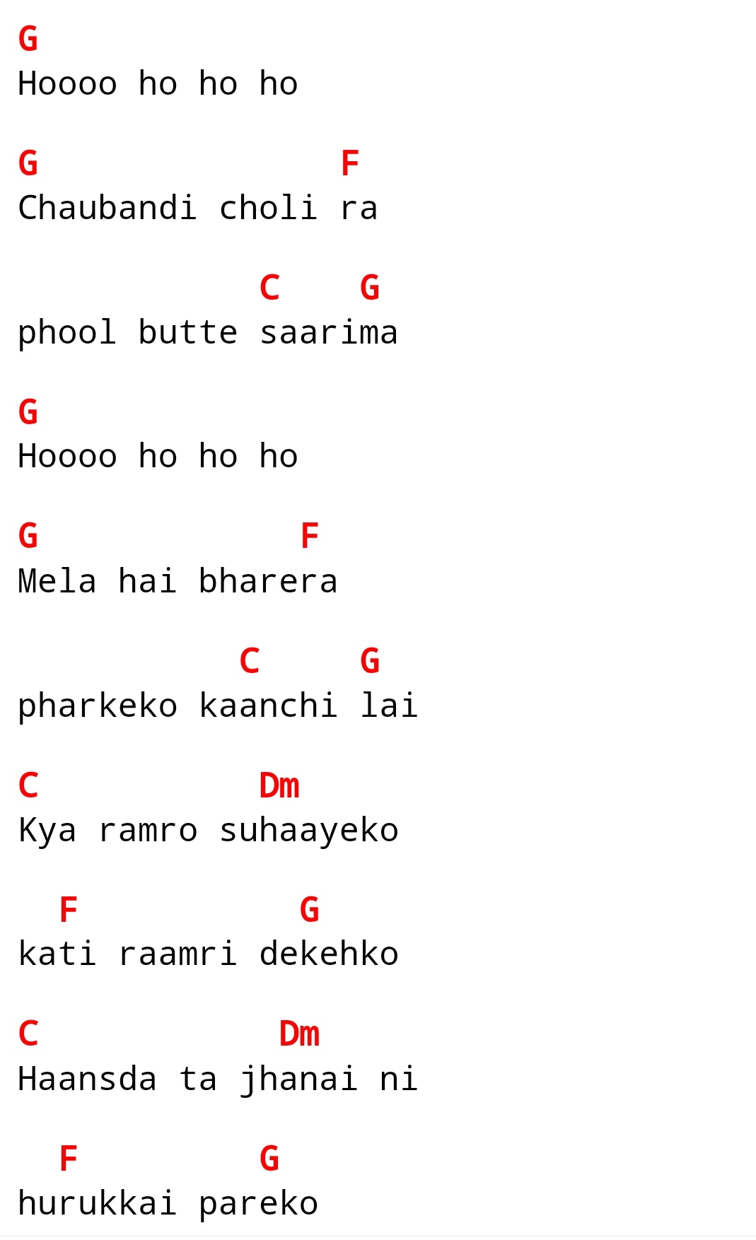 Pare Ko Guitar Chords