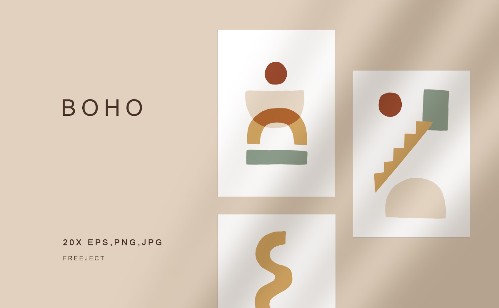 Free DEMO Hand Drawn Boho Geometric Shape Background