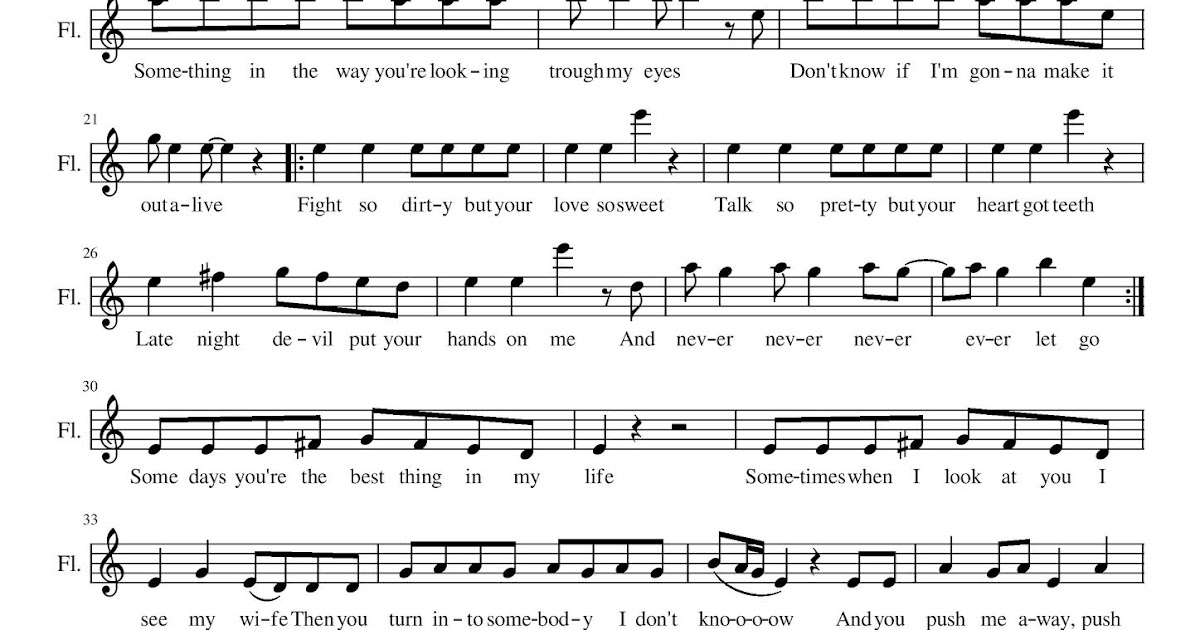 Flute Cafe: Teeth by 5 Seconds of Summer (Flute Sheet Music)